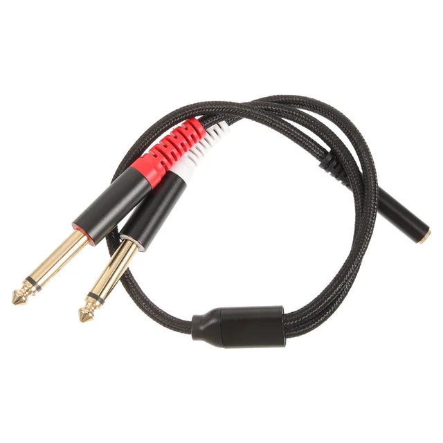AUDIO CABLE SPLITTER 3.5mm Female To Dual 6.35mm Male Audio Adapter ...