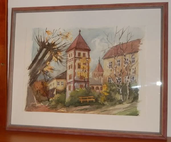 HANS KOBER (1871-1955) WATERCOLOR WATER TOWER IN WELS 1928 £338.36 ...
