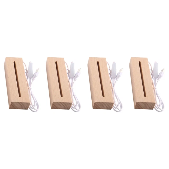 WOODEN RECTANGLE LIGHT Base,Wood LED Display Base Pedestal Light Lamp ...