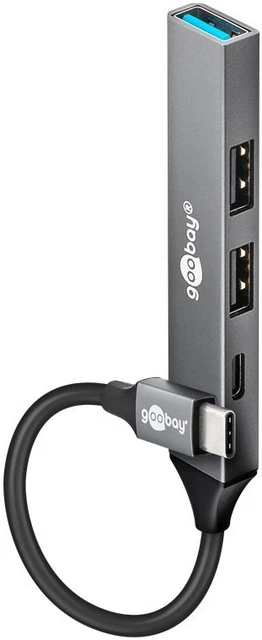 SLIM 4 PORT USB Hub - Type C Plug to 2x USB A 2 X USB C Multiport ...