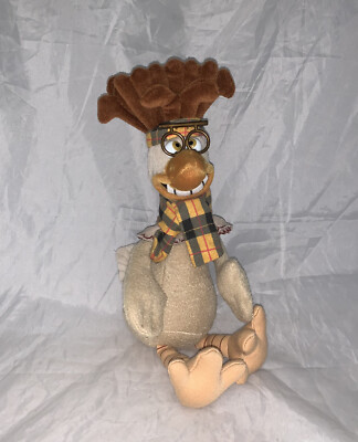 1999 CHICKEN RUN MAC THE BRAINS 10" plush beanie soft toy Dreamworks S8 ...