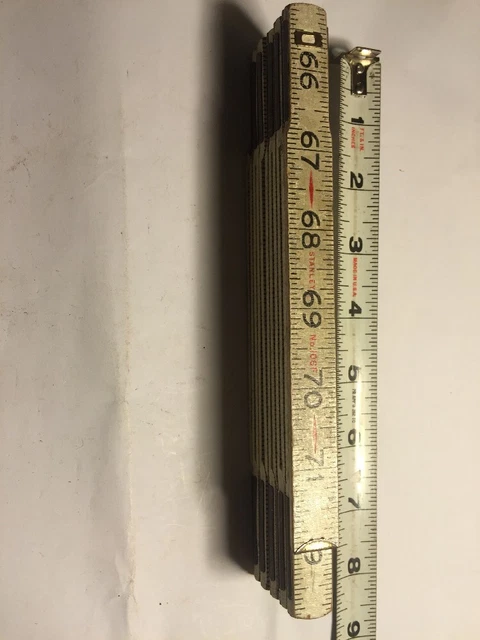 VINTAGE STANLEY ZIG Zag Wooden Folding Ruler No. 106F Wood Ball Joint ...