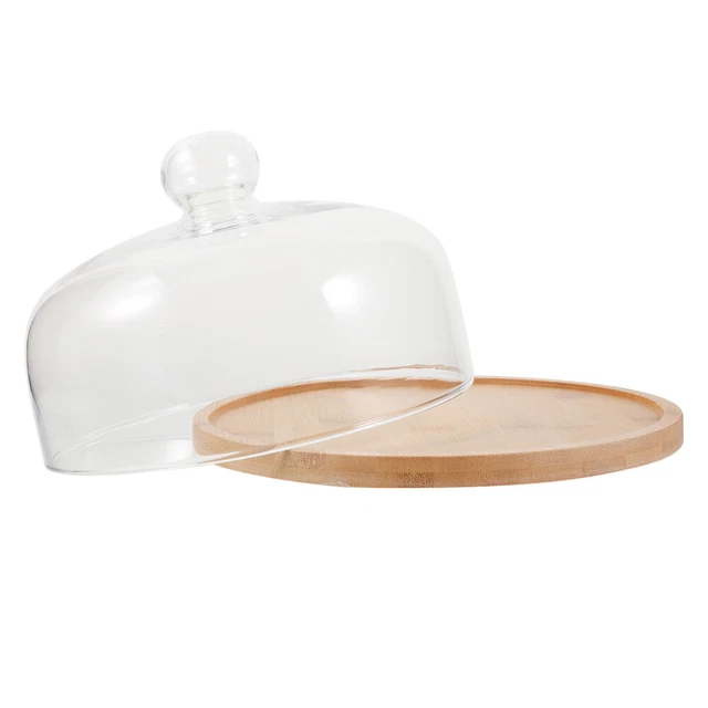WOODEN CHEESE DOME Cake Plate Holder Rotating Tray Decorative Frame £28 ...