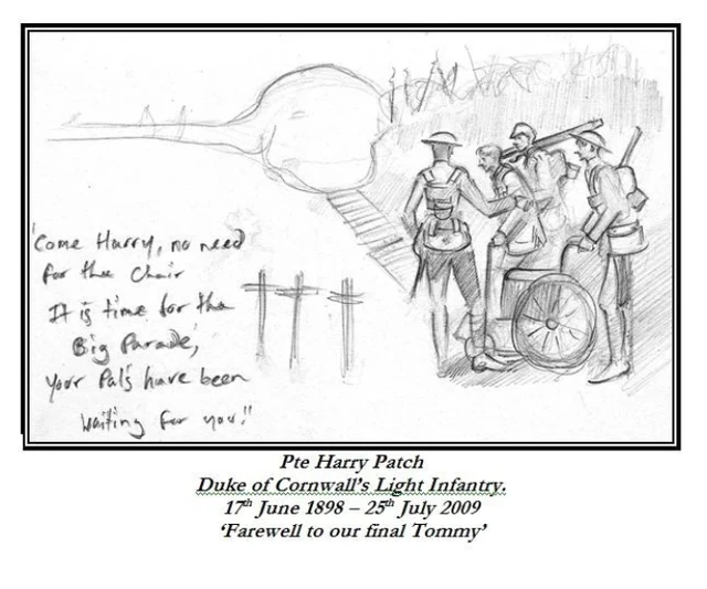 HARRY PATCH OUR last surviving Tommy WW1 Lt ed print direct from Artist ...