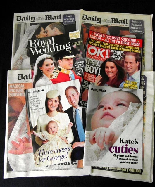 ROYAL FAMILY NEWSPAPERS/MAGAZINES. The Queen/William/Kate/Children ...