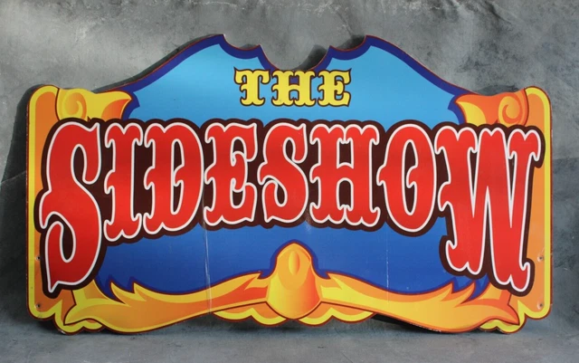LARGE VINTAGE THE Sideshow Arcade Circus Fairground Marquee Wall Sign ...