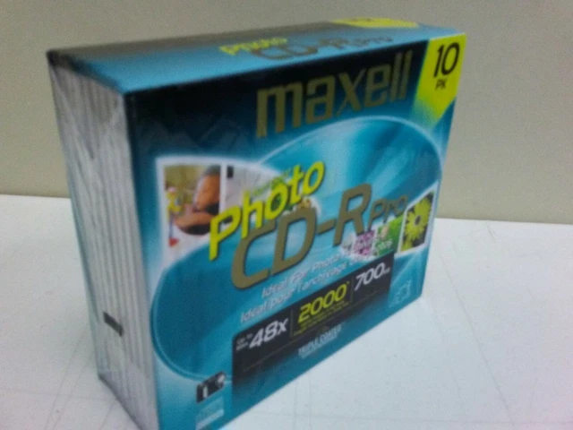 MAXELL 10 PACK Photo CD-R Pro Compact Disc 48x 2000 Digital Images ...
