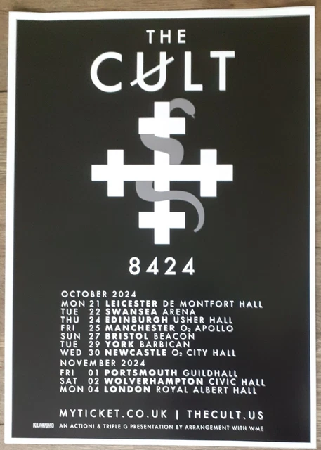 THE CULT - live band music show 2024 TOUR promotional tour concert gig poster £5.99 - PicClick UK