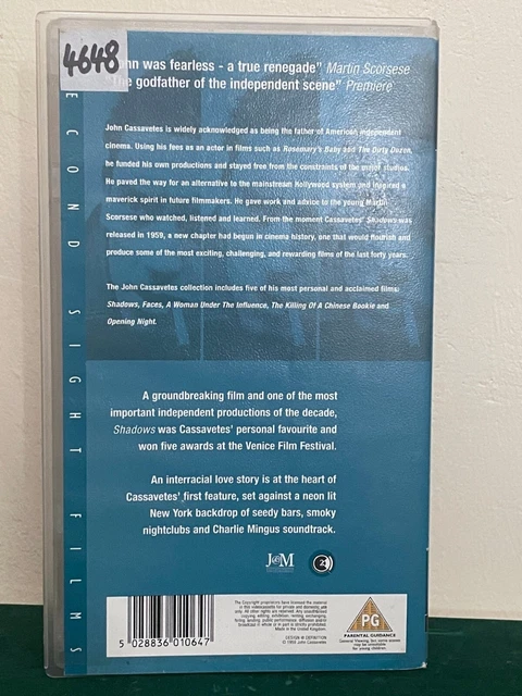 SHADOW (1959, JOHN Cassavetes) VHS Video Tape PAL American Independent ...