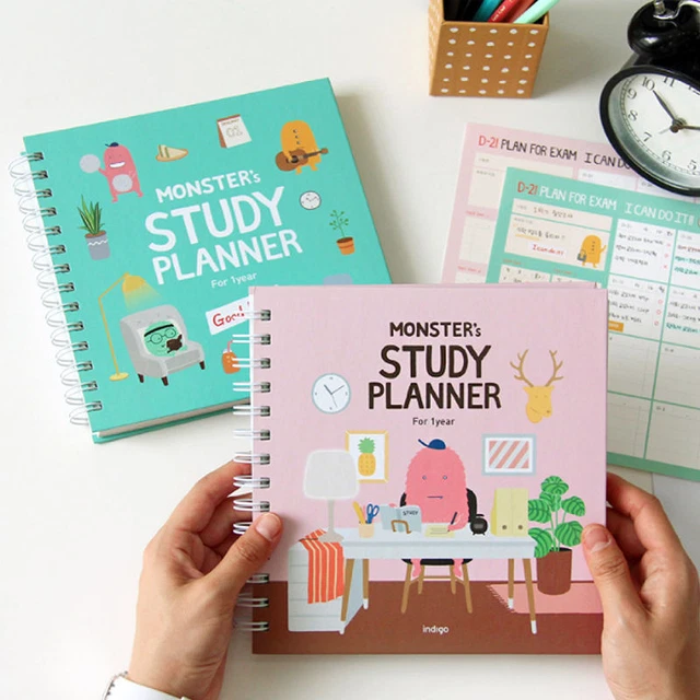 FOR 1 YEAR Monster's Study Planner Monthly Weekly Daily Academic ...
