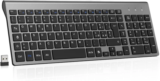 TASTIERA WIRELESS, LAYOUT Italiano QWERTY, Tastiera 2.4G USB per ...