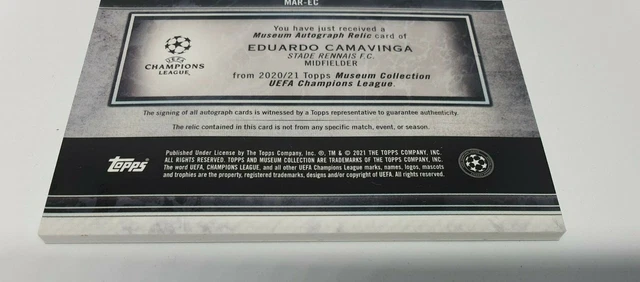 2020-21 MUSEUM COLLECTION Eduardo Camavinga Autographed Patch Rookie ...