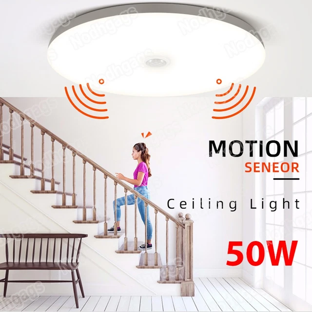 LED CEILING LIGHT PIR Motion Sensor Down Light Bathroom Kitchen Living ...