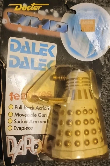 DOCTOR DR WHO Very Rare Dapol Whote Gold Dalek Figure with opened ...