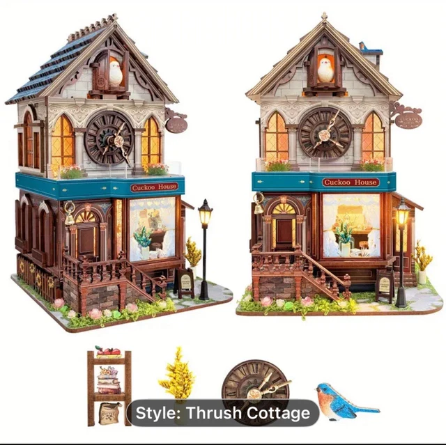 DOLLS HOUSE KIT "beautiful cuckoo clock ” Craft Kit With Lighting ...