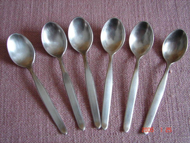 6 MOKKA-LÖFFEL WELLNER PATENT Silber/Versilbert 90 / 12 ALT BESTECK ...