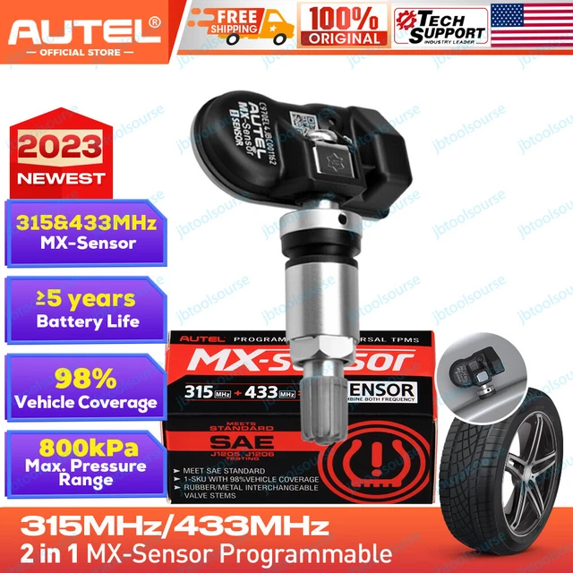 AUTEL MX-SENSOR 315MHZ & 433MHz 2 in 1 Auto Tire Pressure Sensor Metal ...