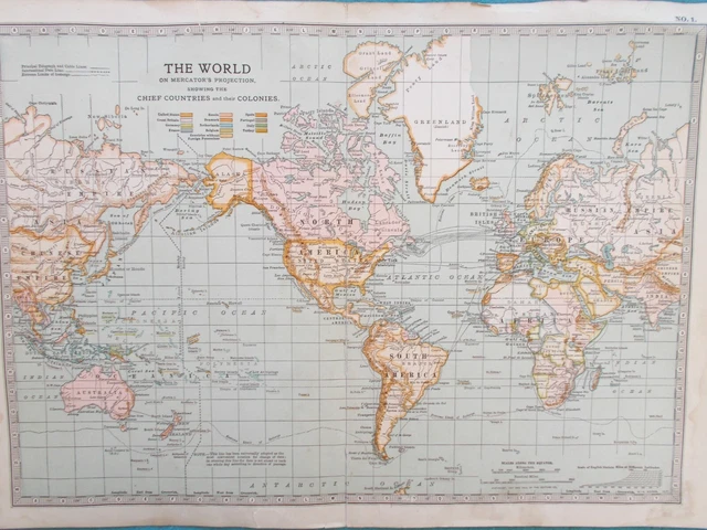 Encyclopedia Map Of The World FOR SALE! - PicClick UK