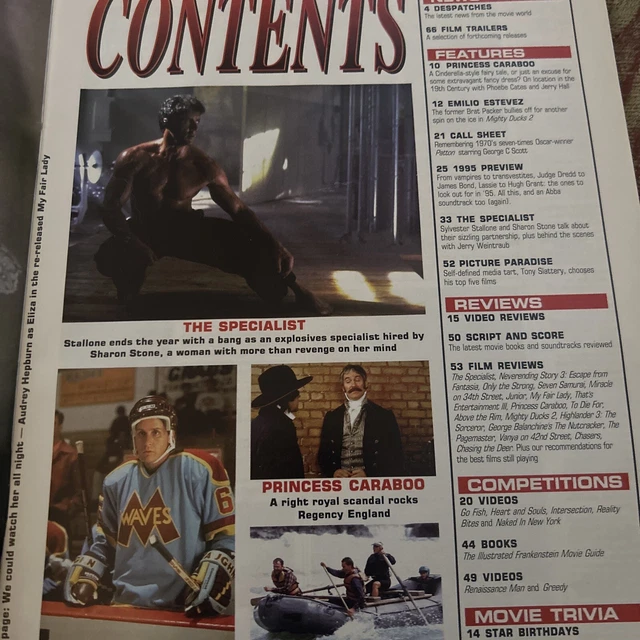 FILM REVIEW MAG 1995 Jan SYLVESTER STALLONE/SHARON STONE/Emilio Estevez ...