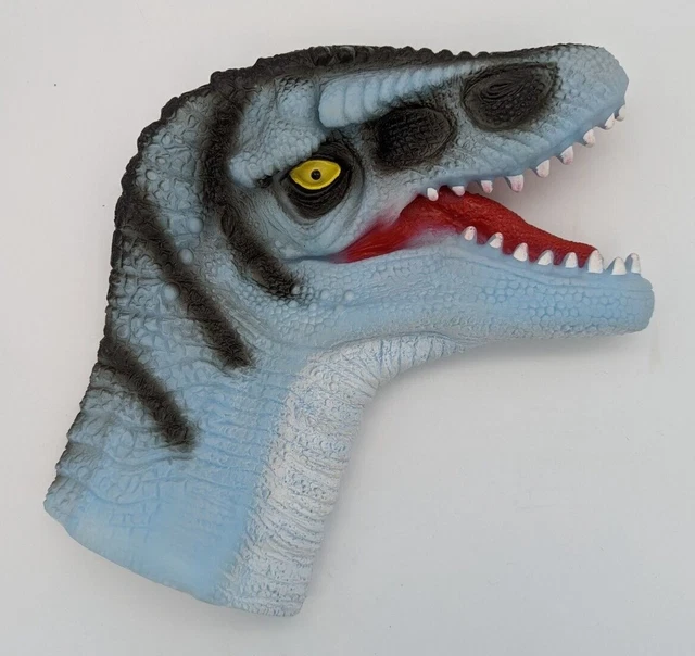 VINTAGE VELOCIRAPTOR RAPTOR Dinosaur Rubber Hand Puppet Blue $19.99 ...