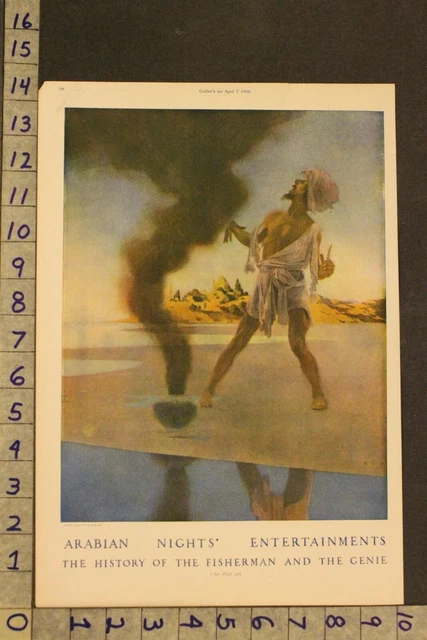 1906 PARRISH ARABIAN Night Fishermen Genie Medieval Asia Folklore Art ...