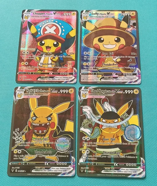 CARTES POKEMON PIKACHU Pika One Piece Op Luffy Holo Prism Kawaii Cards ...