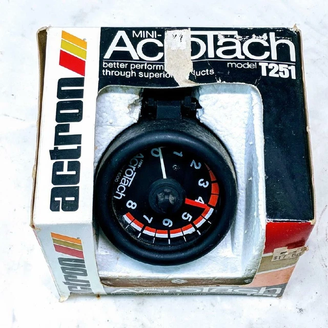 VINTAGE ACTRON MINI Acrotach Model T251 Electronic Tachometer 12V 8000 ...