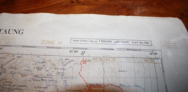ORIGINAL WW2 RESTRICTED Map, Zone G, Lokitaung Kenya. EUR 8,20 ...