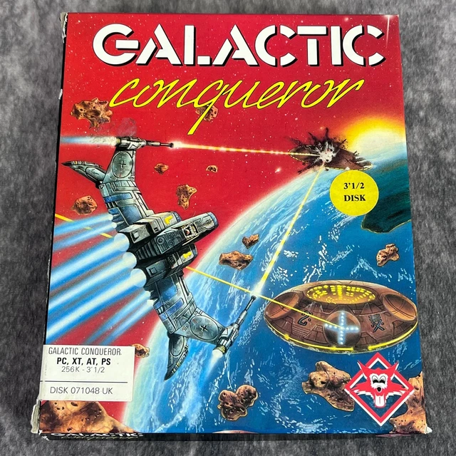 GIOCO GALACTIC CONQUEROR PC XT AT PS con manuale 3'1/2 disco originale ...