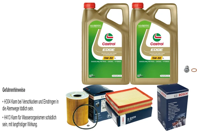 BOSCH INSPECTION SET 10 L castrol edge FST 5W-30 Ll pour Mercedes-Benz ...
