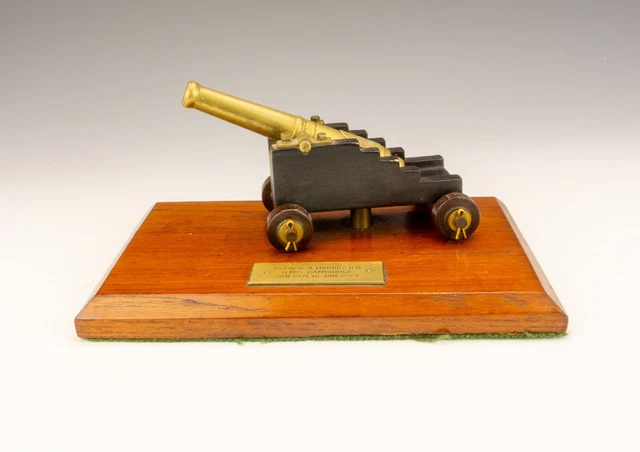 VINTAGE ROYAL NAVY Military Presentation Cannon - Lt Cdr Harris HMS ...
