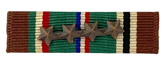 GENUINE WW2 U.S Army EUROPEAN CAMPAIGN medal ribbon bar NORMANDY 4 ...