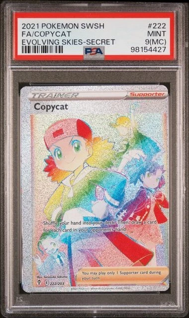 POKEMON SWSH FA Copycat Evolving Skies Secret Rainbow Psa 9 - Error ...