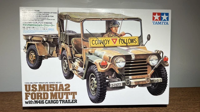 TAMIYA 1/35 U.S. M151A2 Ford MUTT w/ M416 Cargo Trailer & Driver Rare ...