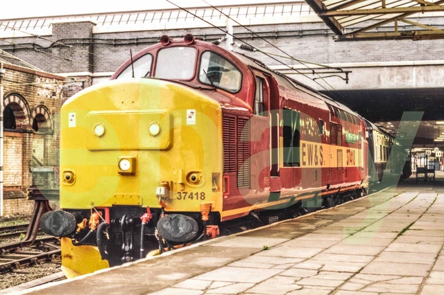 UK DIESEL TRAIN Railway Photograph Of Class 37 Loco 37418. Rm37-1268 £1 ...