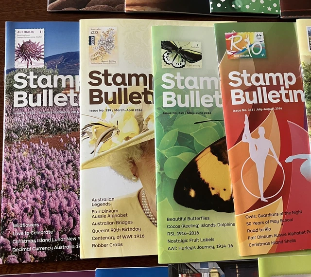 AUSTRALIAN STAMP BULLETIN magazines x 28 and x5 impressions 2015 - 2019 ...