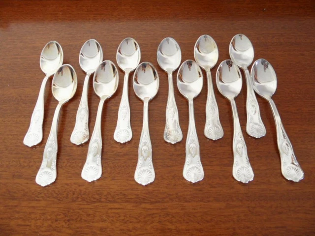 VINTAGE 12 X Italian Rococo Baroque Style Silver Plated Teaspoons High ...