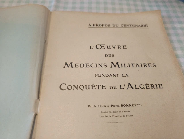 REVUE SUR L,OEUVRE Des Médecins Militaires . Docteur P.Bonnette. EUR 5 ...