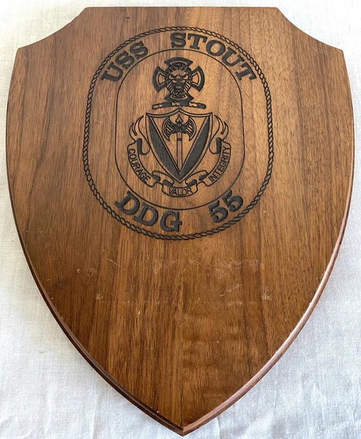 US NAVY USS Stout Arleigh Burke-Class Destroyer DDG 55 Wood Wall Plaque ...