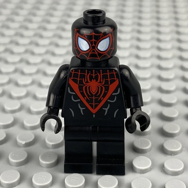 LEGO SPIDER-MAN MINIFIGURE Spider-Man (Miles Morales) Dark Red Hood ...