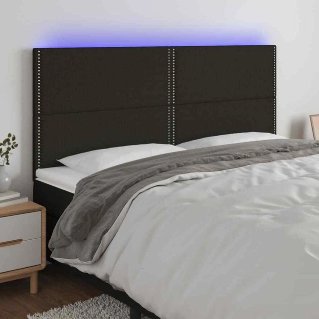 TÊTE DE LIT à LED Noir 160x5x118/128 cm Tissu EUR 250,79 - PicClick FR