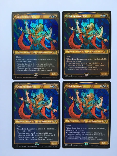 ERTAI RESURRECTED X 4 ~ 1 Textured FOIL & 1 FOIL ~ Dominaria United ...