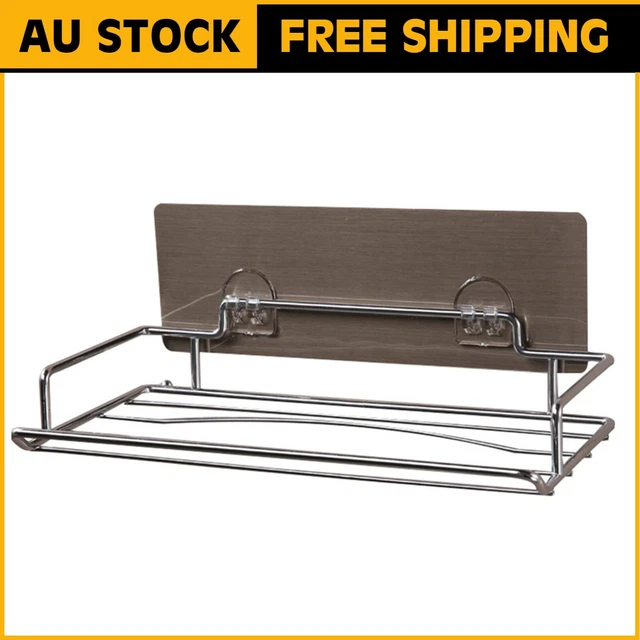 WALL MOUNTED BATHROOM Towel Rack Rail Toilet Paper Roll Hook Tissue ...