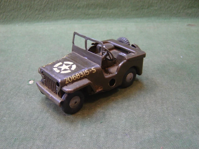 VINTAGE TRIANG MINIC Tinplate Clockwork Military Willys Jeep Toy ...