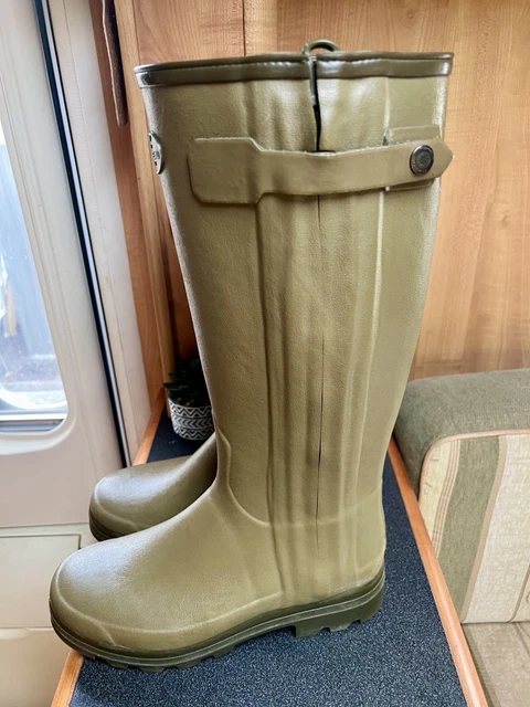 LE CHAMEAU CHASSEUR Neoprene Lined Wellies UK Size 9 Full Zip Calf 41cm ...