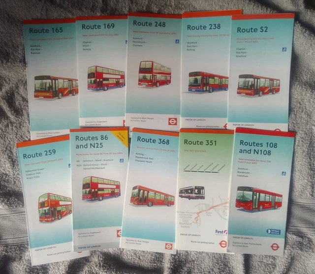 LONDON BUS TIMETABLE Leaflets Bundle 42 EUR 5,85 - PicClick IT