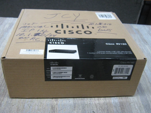 CISCO RV160 VPN Router 4 Gigabit Ethernet Ports RV160-K9-NA USED FREE ...