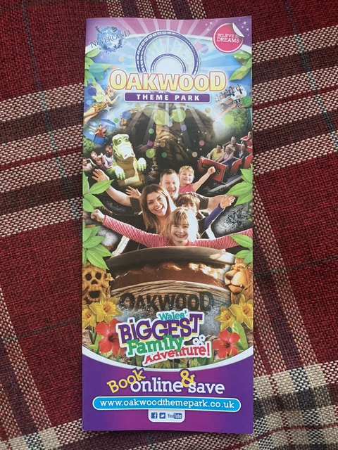 OAKWOOD THEME PARK MAP 2014? roller coaster amusement £2.49 - PicClick UK