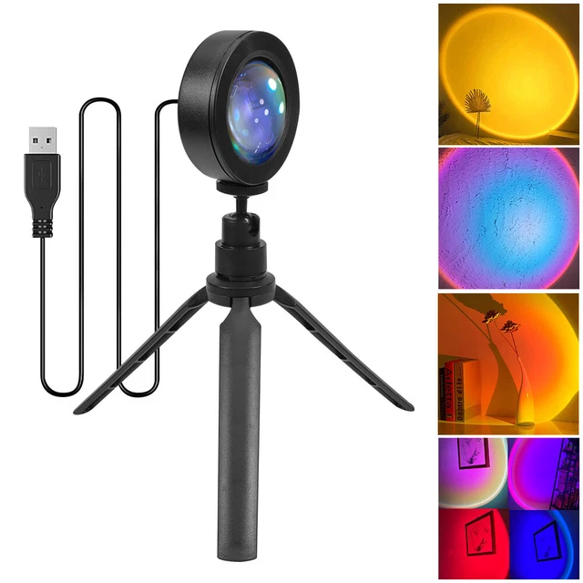 SUNSET PROJECTOR PROJECTION USB Atmosphere LED Desk Lamp Home Decor ...