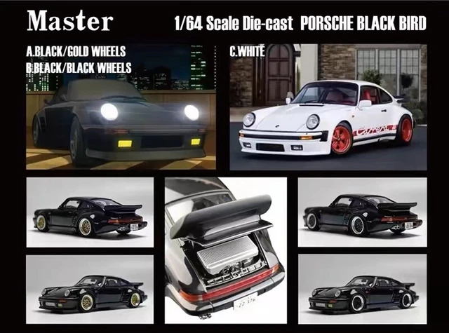 MASTER 1/64 PORSCHE 930 Turbo Black Bird Diecast Toys Car Models Gift ...